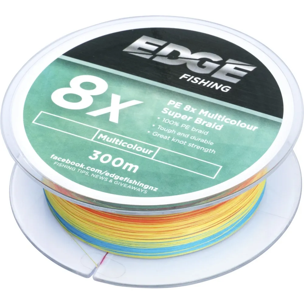 Edge Braid PE 8X Multi Colour 300m 20LB | Road Tech Marine