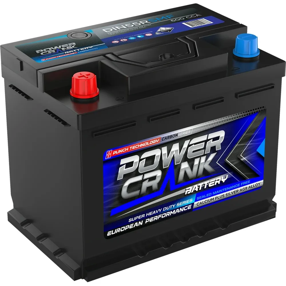 Power Crank European Series Starting Battery DIN55RSMF | Road Tech Marine