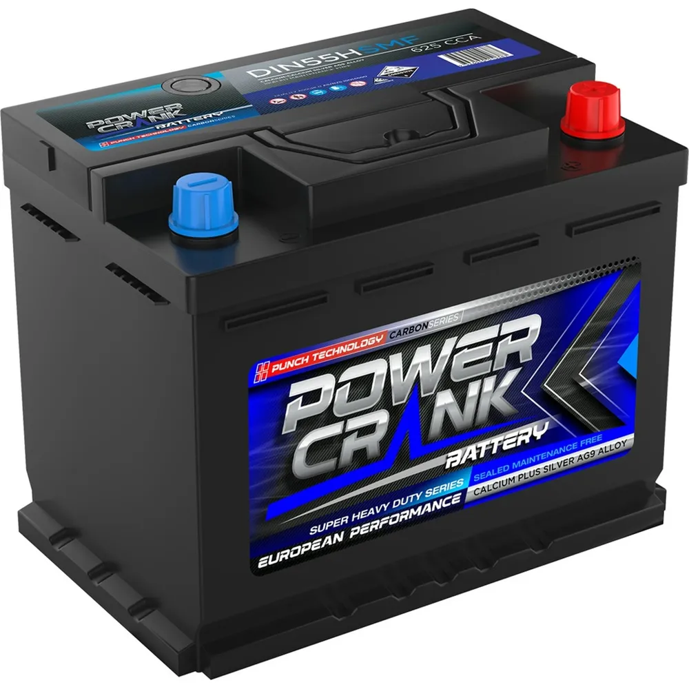 Power Crank European Series Starting Battery DIN55HSMF | Road Tech Marine