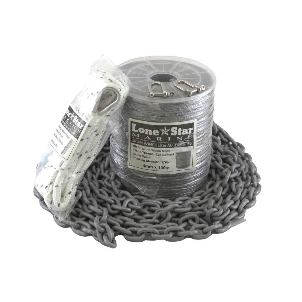 Lone Star HSC4x100Anchor Line Kit - 100m Rope and 7m Chain | Road Tech ...