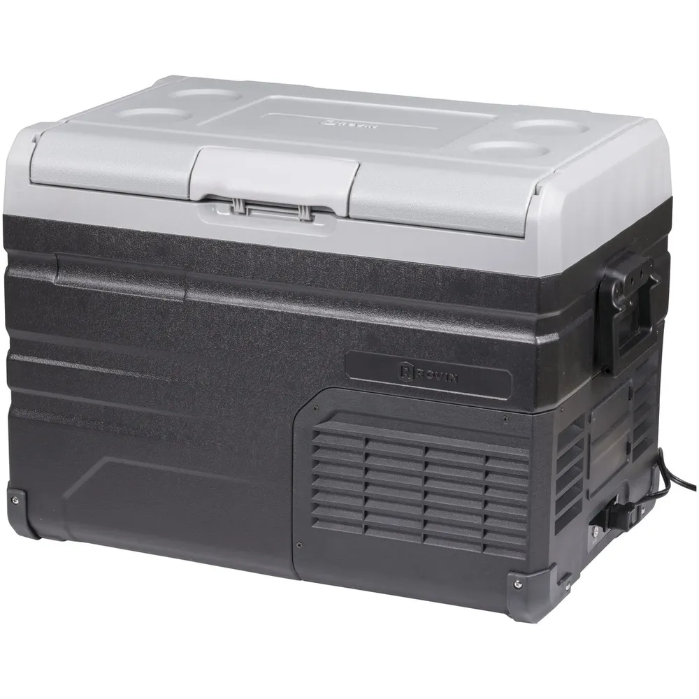 45L Rovin Portable Dual Zone Fridge and Freezer with Solar Charger ...