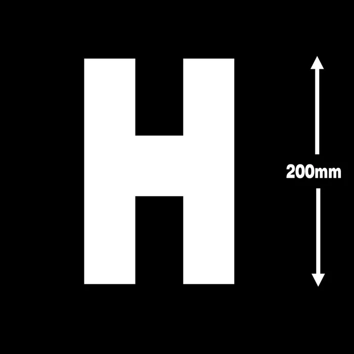 Rego Letter (H) 200mm White Pair | Road Tech Marine