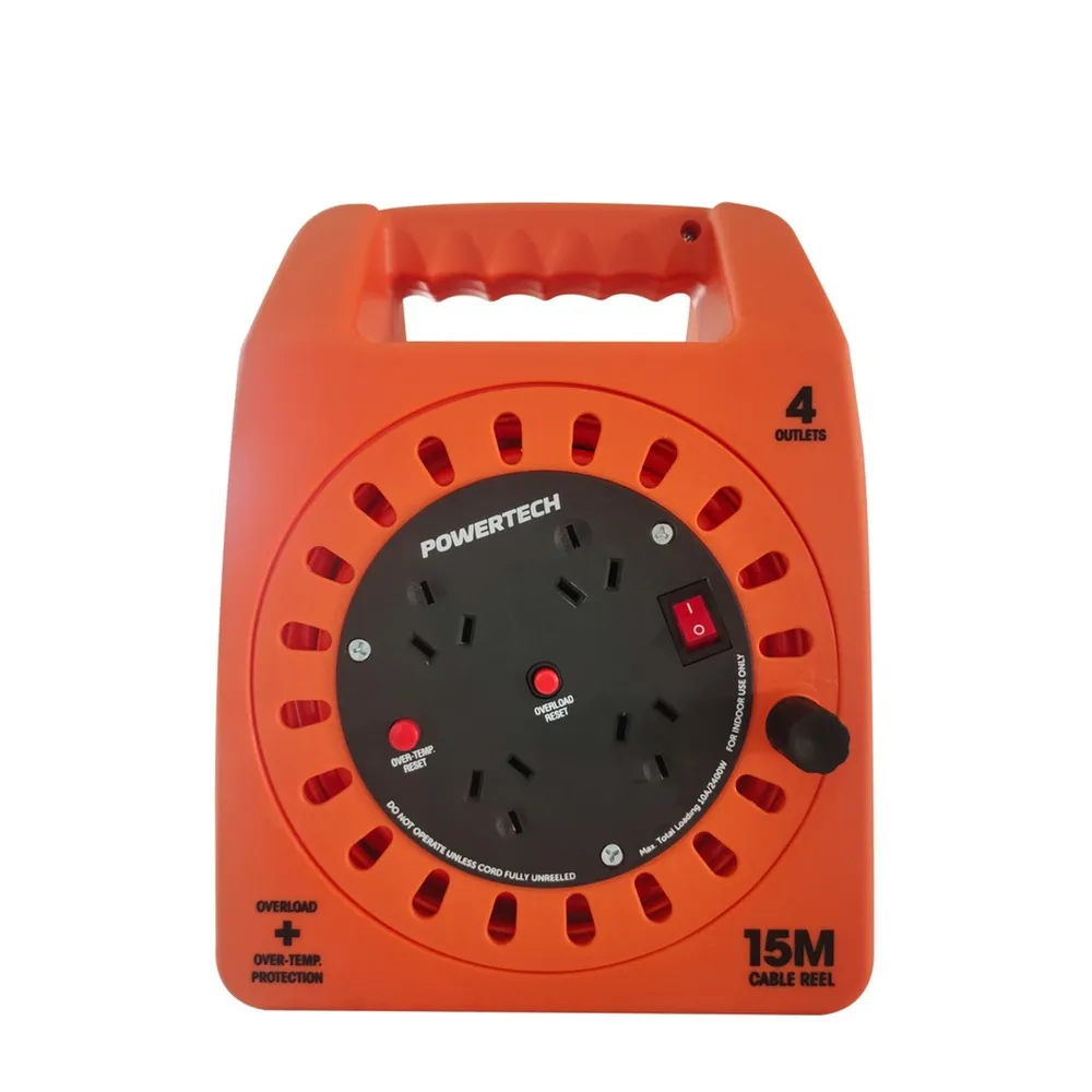 4-Way Powerboard Hub with 15m Extension Lead on a Reel | Road Tech Marine