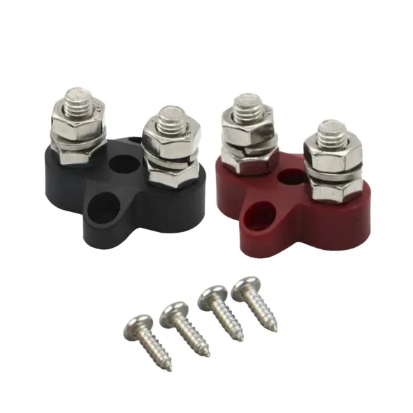 Victron Energy Dual Terminal Stud M8-linked set (1 red/1 black) | Road ...