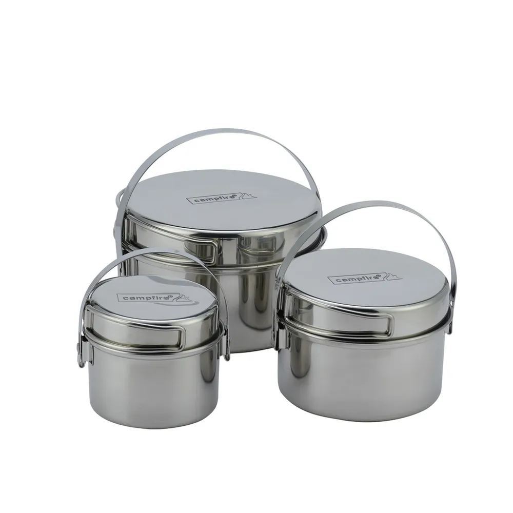 Campfire Stainless Steel Pot Set 6 Piece - 10000785 | Road Tech Marine