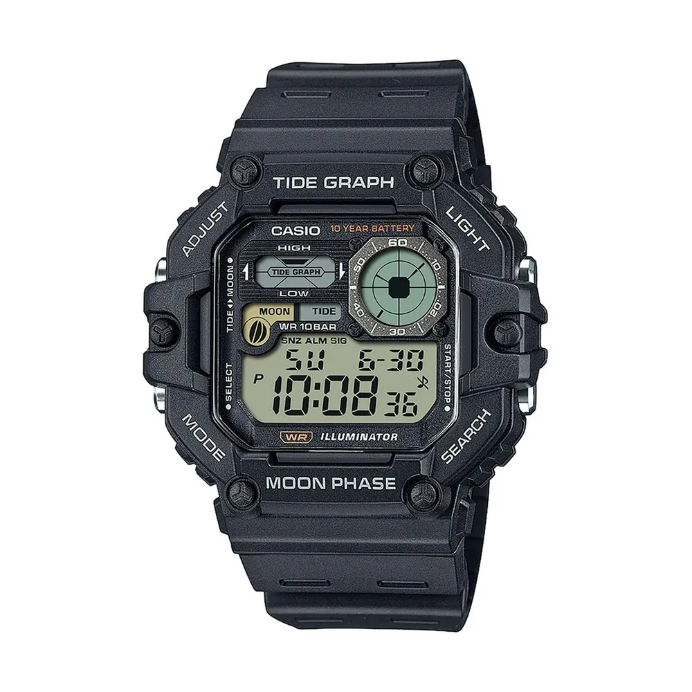 CASIO WS1700H-1A Tide Watch - Black | Road Tech Marine