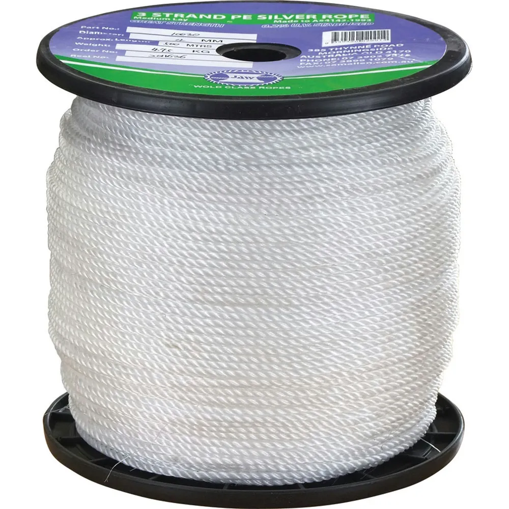 Standard Quality Polyethylene Staple (Silver Ropes) - 6mm Three Strand ...