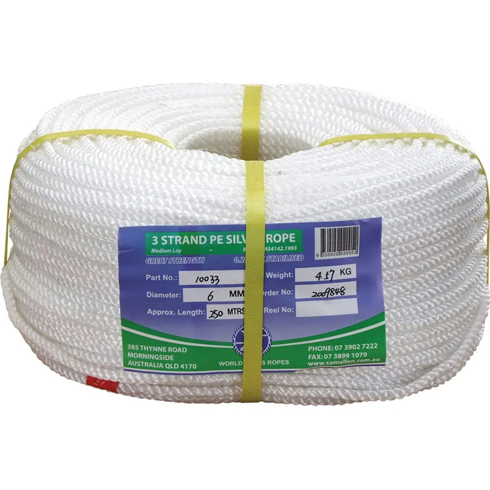 Standard Quality Polyethylene Staple (Silver Ropes) - 18mm Three Strand ...